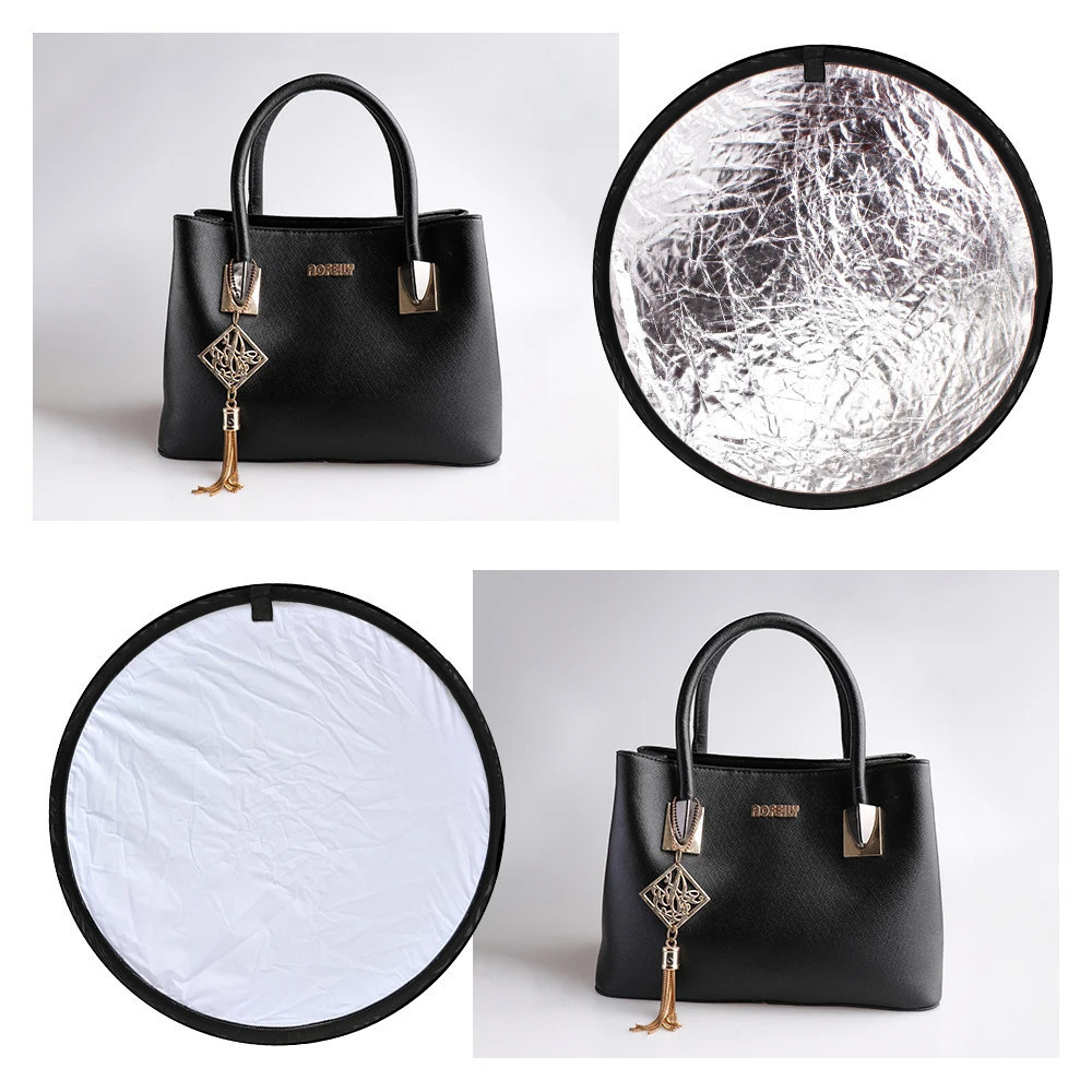 Photography 30cm60cm80cm110cm 2 in 1 Sliver White Reflector Photo ...