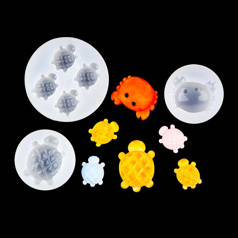 Cute Crab Tortoise Silicone Fondant Mold Reusable Small Size Animals ...