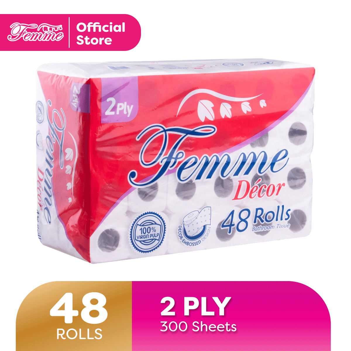 Femme Décor 2 Ply Bathroom Tissue (48 ROLLS) | Lazada PH