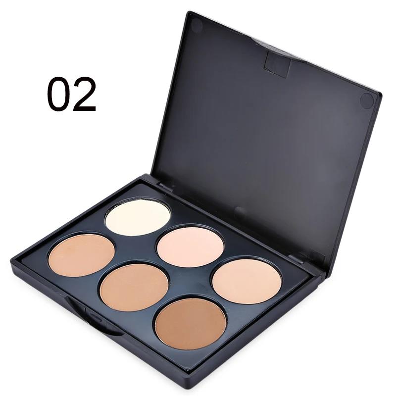 New 6 Colors Face Highlighter Powder Palette Corrector Concealer Powder ...