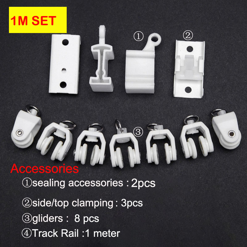 1M 2M 3M Curtain Track Rail Straight Flexible Ceiling Mounted wall ...