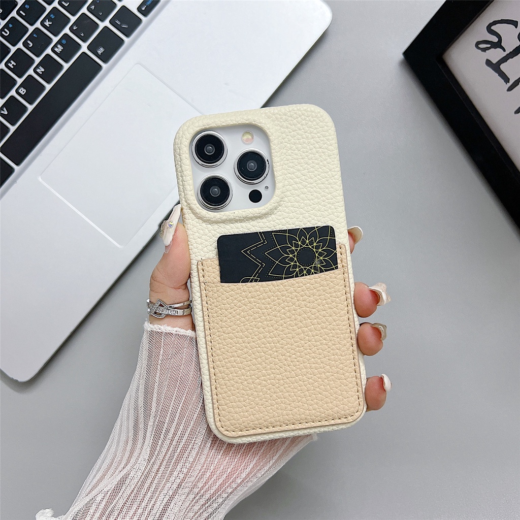 HOCE Fashion Dual Color Litchi Phone Cases For iPhone 17 16 15 14 13 12 ...