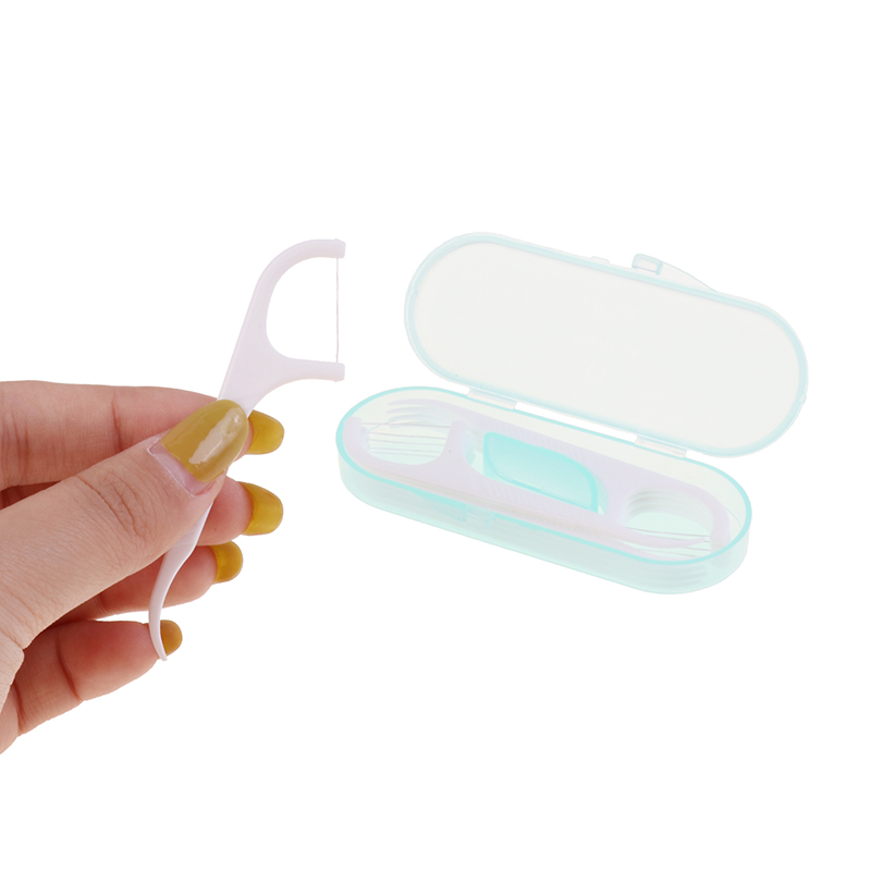 10pcs Dental Floss Sticks Portable Box Disposable Toothpicks ...