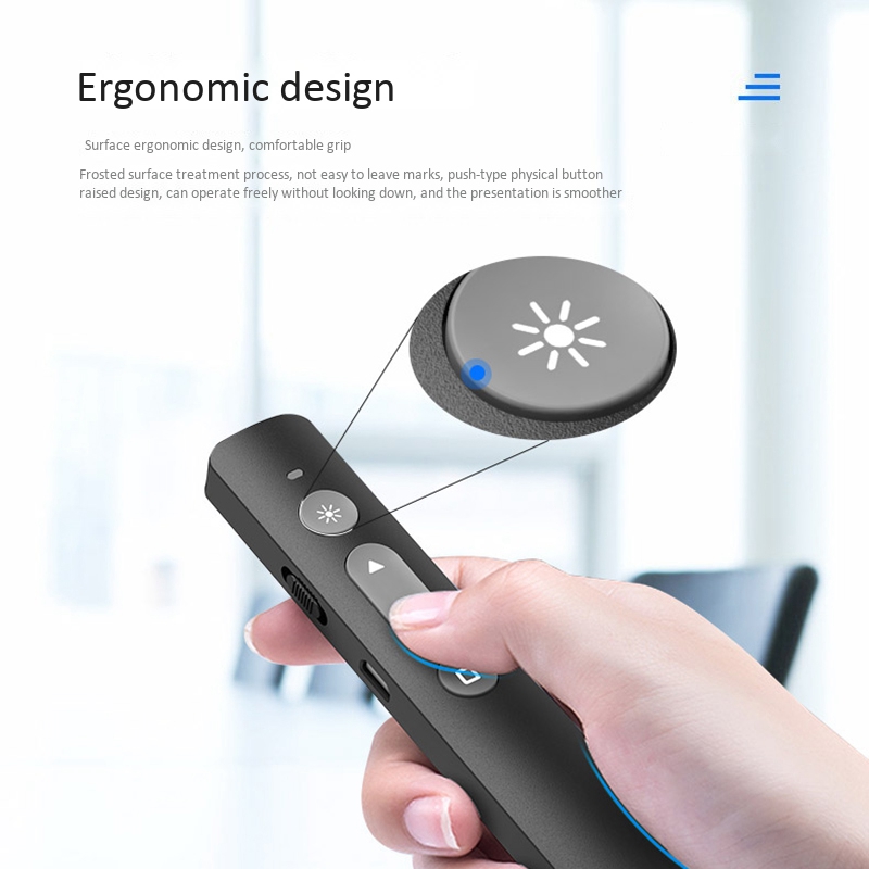 【Limited-time offer】 Rechargable Presenter RF 2.4GHz Powerpoint PPT Pointer Remote Control ...