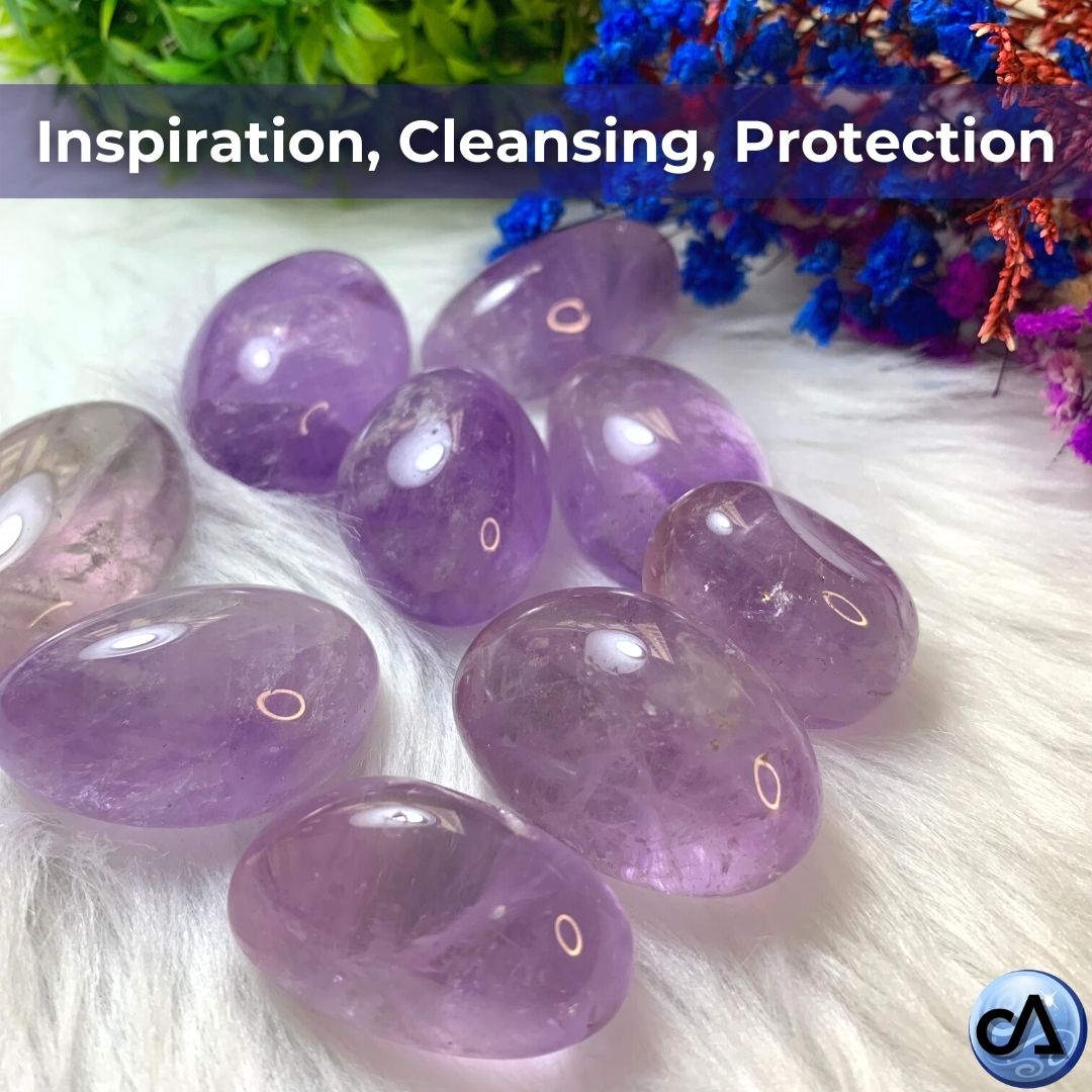 2024 Stone Tumbled Amethyst [CLEANSING, HEALING AND PROTECTION] Natural ...