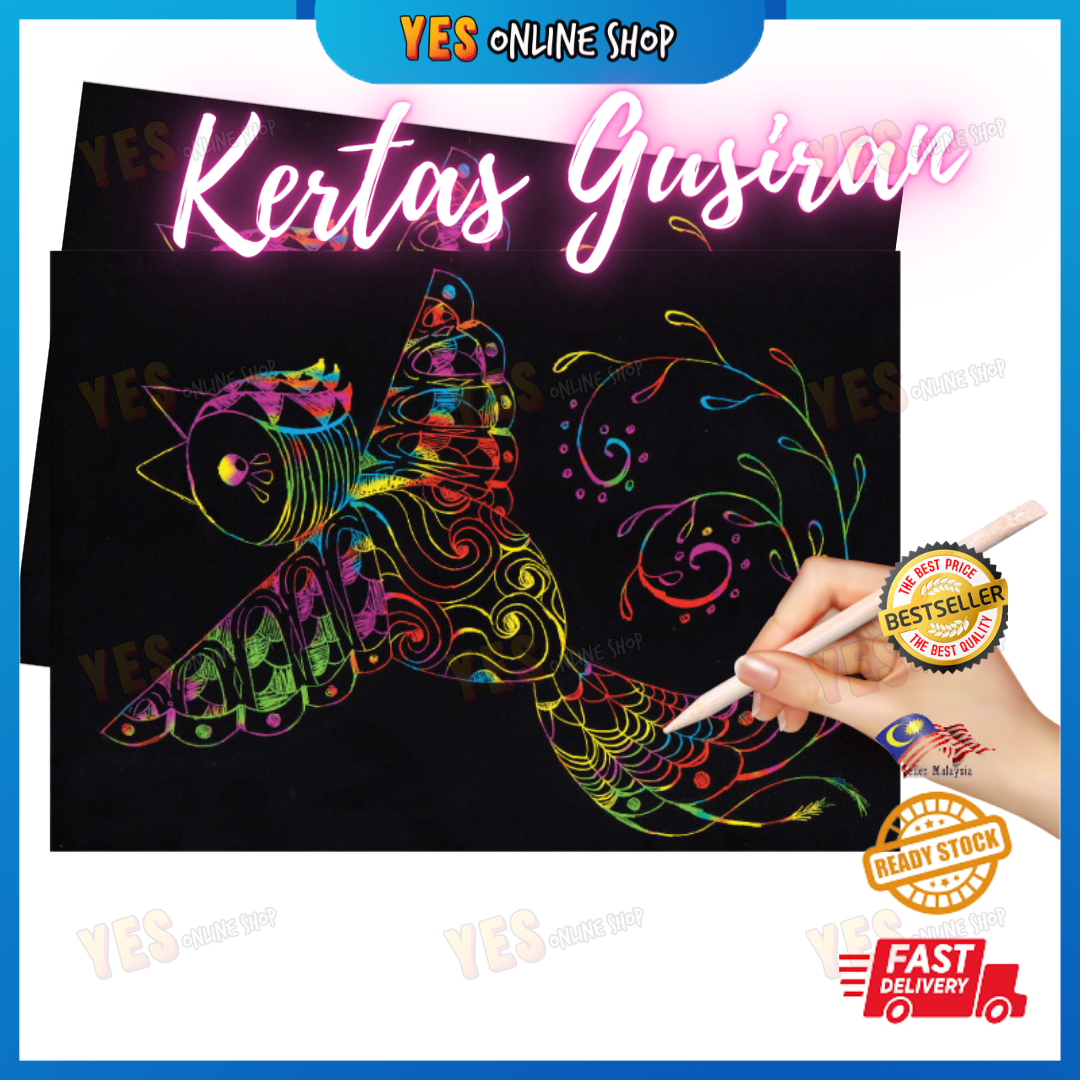[READY STOCK] SENI KRAF KERTAS GURISAN WARNA-WARNI / SENI GURISAN ...