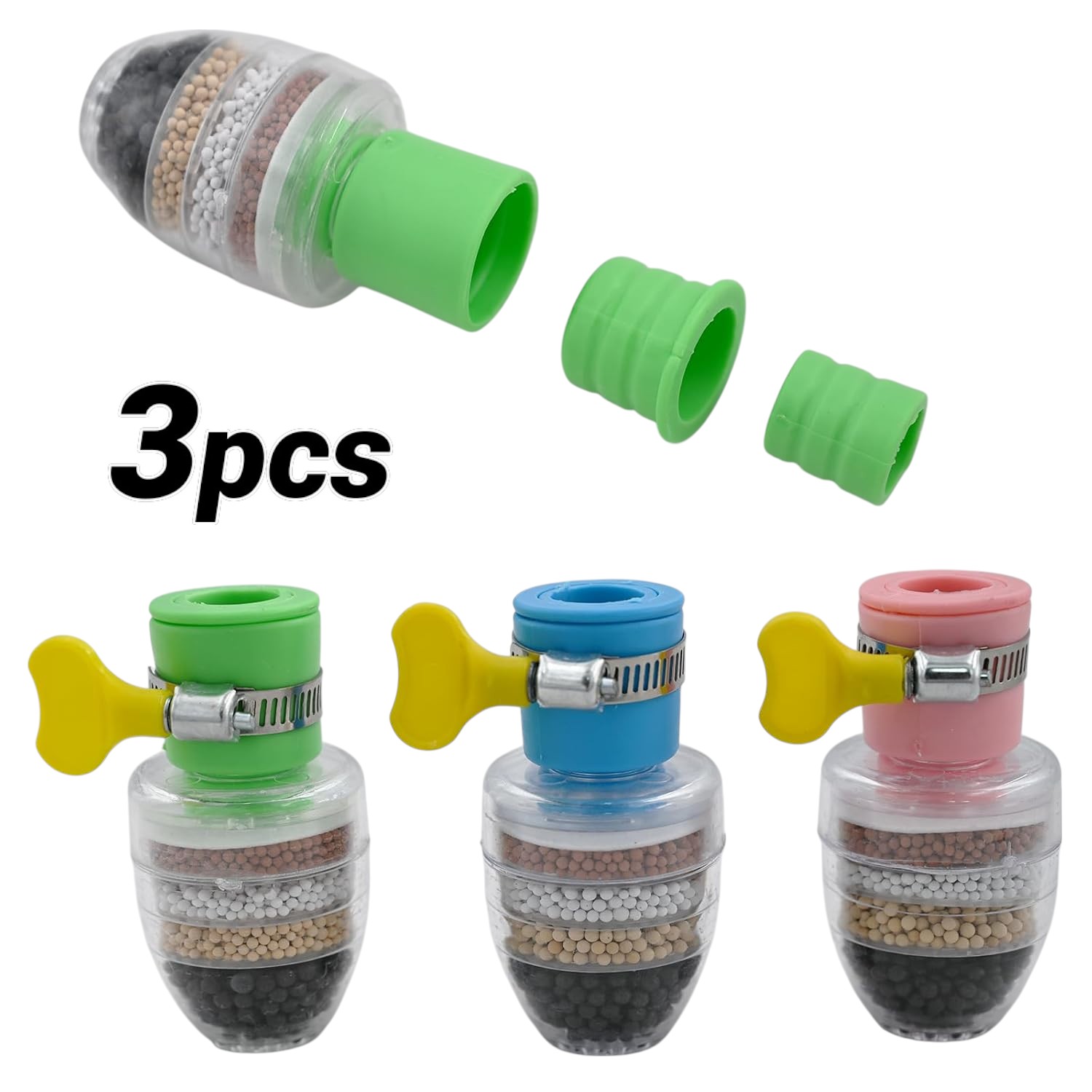 6-Layer Tap Water Filter 3Pcs Set – Splash Proof, Rotatable Faucet ...