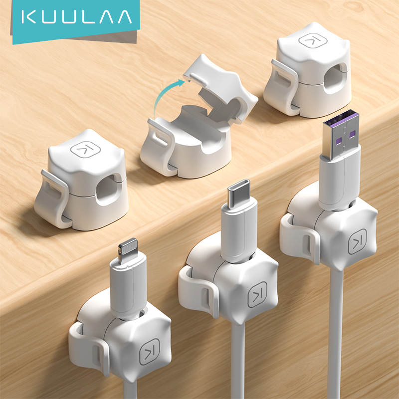 KUULAA 3/6 Pcs Cable Clip Cable Holder Adhesive Wire Keeper Cord Cable ...