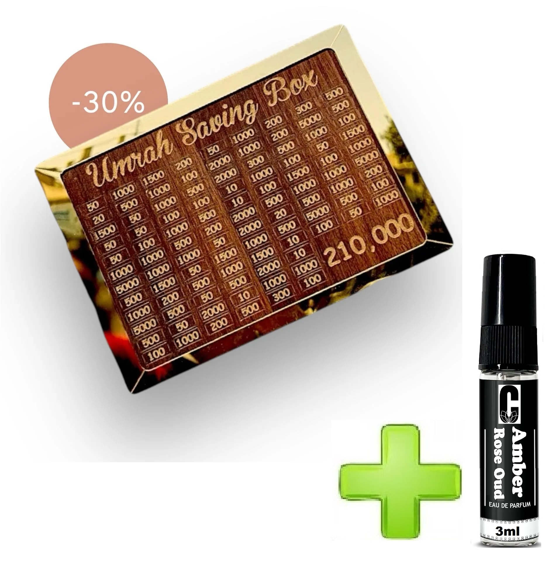 Hhsons - Umrah Saving Box Wooden with Spray Perfume - 280 Days Hajj and ...