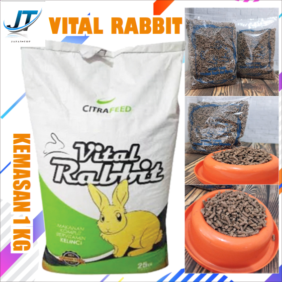 Vital Rabbit Makanan Kelinci Pellet Citrafeed Kemasan Baru Aman (1 kg ...