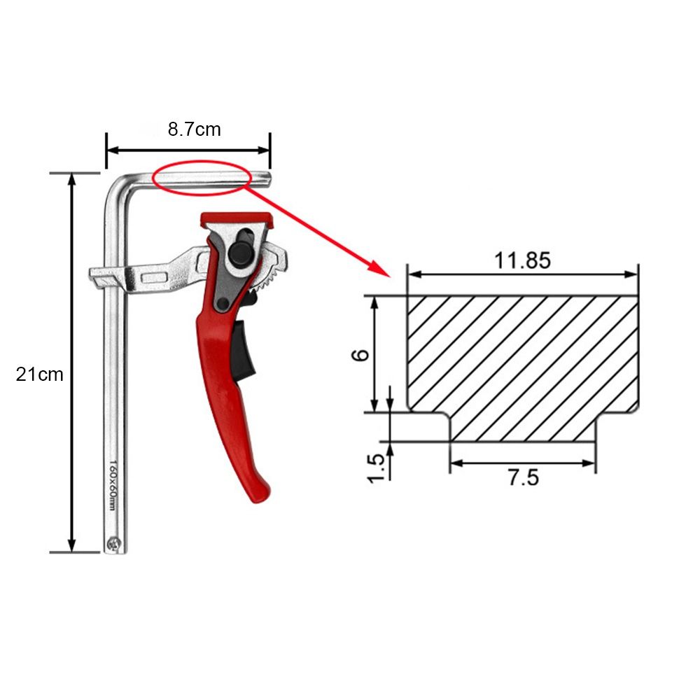 Hand Tool Quick Clamping Guide Rail Ratchet Clamp Throat Depth 60 ...
