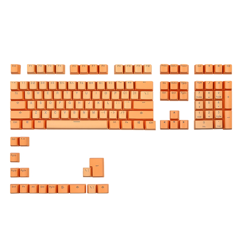 124 Keys PBT Keycap Translucent Orange Personalized Keycaps for Cherry ...