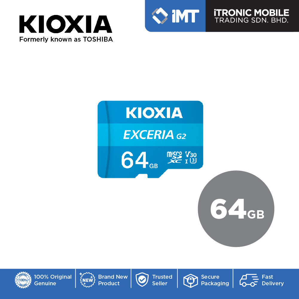 Kioxia Exceria G2 MicroSD Memory Card | 5 Years Warranty | Class 10 | 100MB/S Read Speed | Video ...