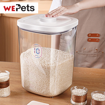 Transparent Air tight container for kibbles/ grain / rice (with Button ...