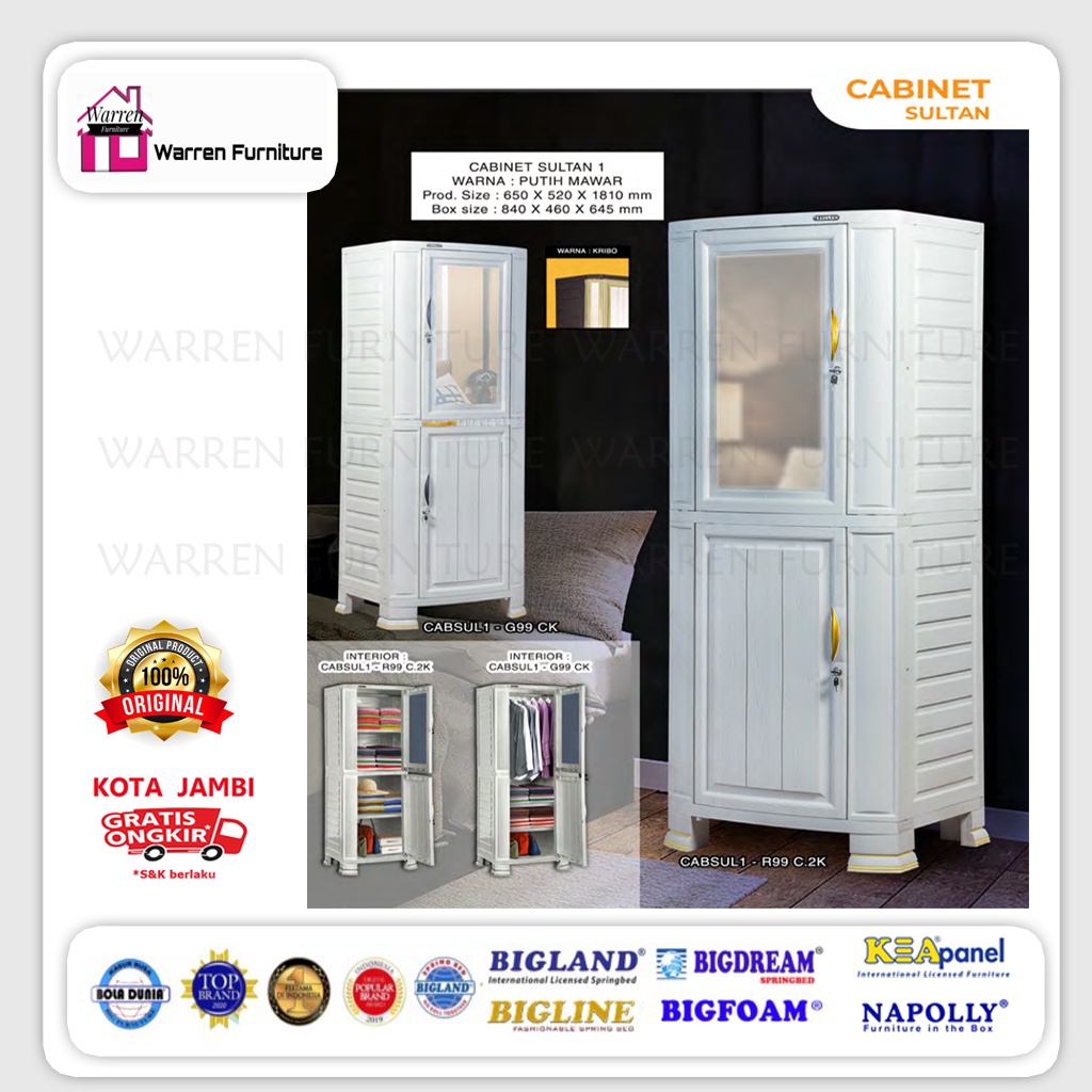 LEMARI PAKAIAN SULTAN PLASTIK NAPOLLY CABSUL 1 | Lazada Indonesia