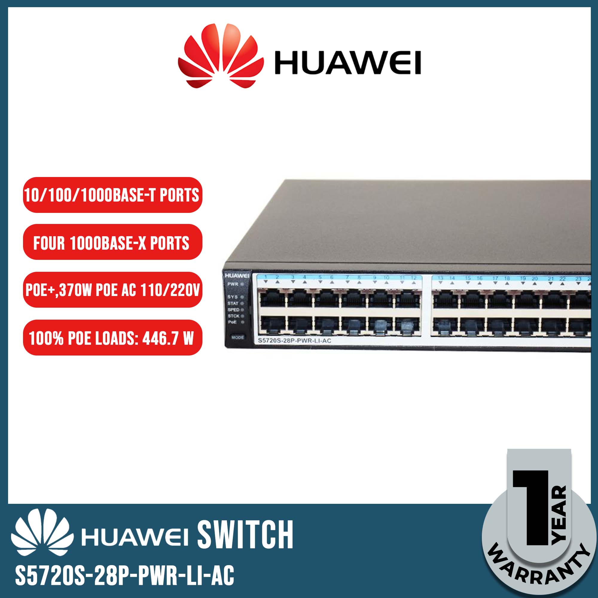 S5720S-28P-PWR-LI-AC | Huawei S5700 Series Switches | GE optical module ...