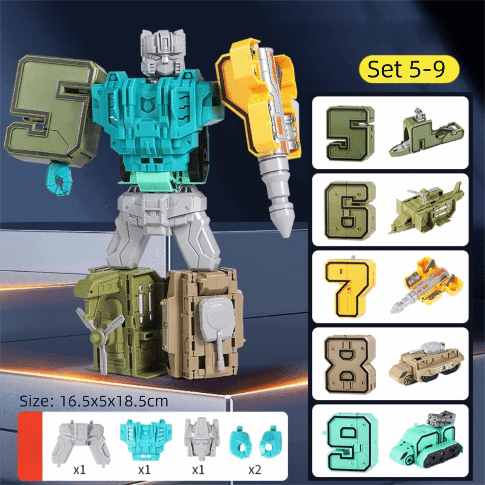 Number Robot Puzzle Car Model Robots Transformation Building Blocks ...