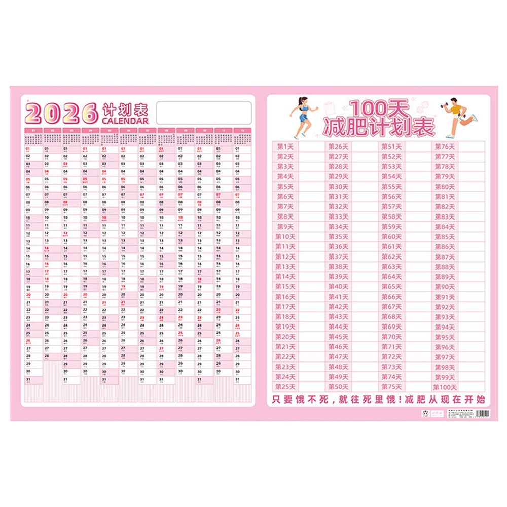 Durable Large 2026 Calendar Planner Sheet Schedule Sticker Planner ...