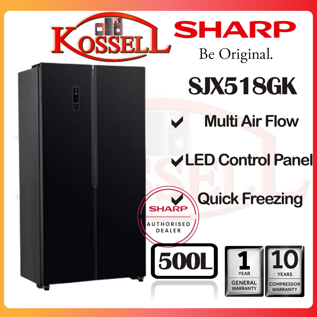 500L SHARP Quick Freezing Side by Side Door Fridge Peti Sejuk | Multi ...