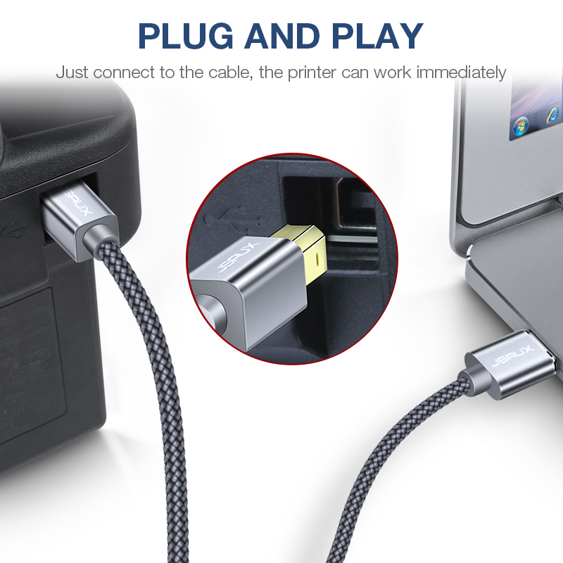 【vogueventure】jsaux Dell Usb Printer Cable Type A Male To B Male