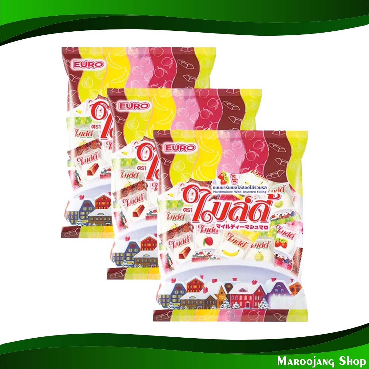 เค้ก ไมล์ดี้รวมรส ยูโร่ 120 กรัม x 3 ห่อ Miley Cake With Assorted ...