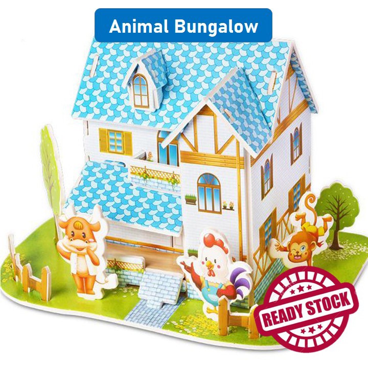 3D DIY Building Puzzle Castle House Children Play Art Craft Early ...