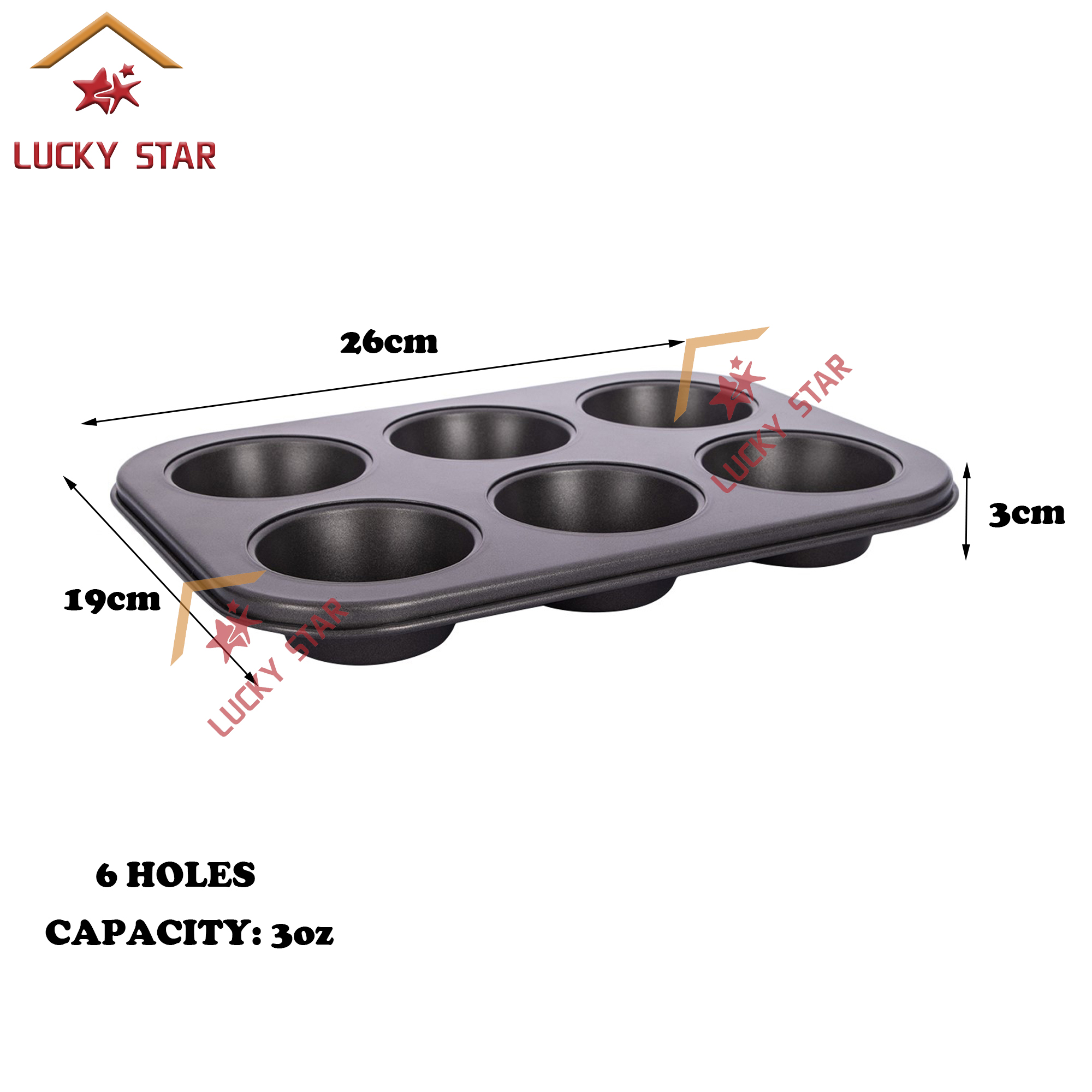 Cup cake Muffin Molder Pan 3oz 6 12 Holes Cupcake Molder Non-Stick ...