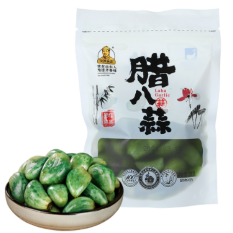 【Chinese Spices】正宗翡翠腊八蒜山东醋泡大蒜绿蒜糖蒜腌制下饭菜 200g Authentic Jade Laba Garlic ...