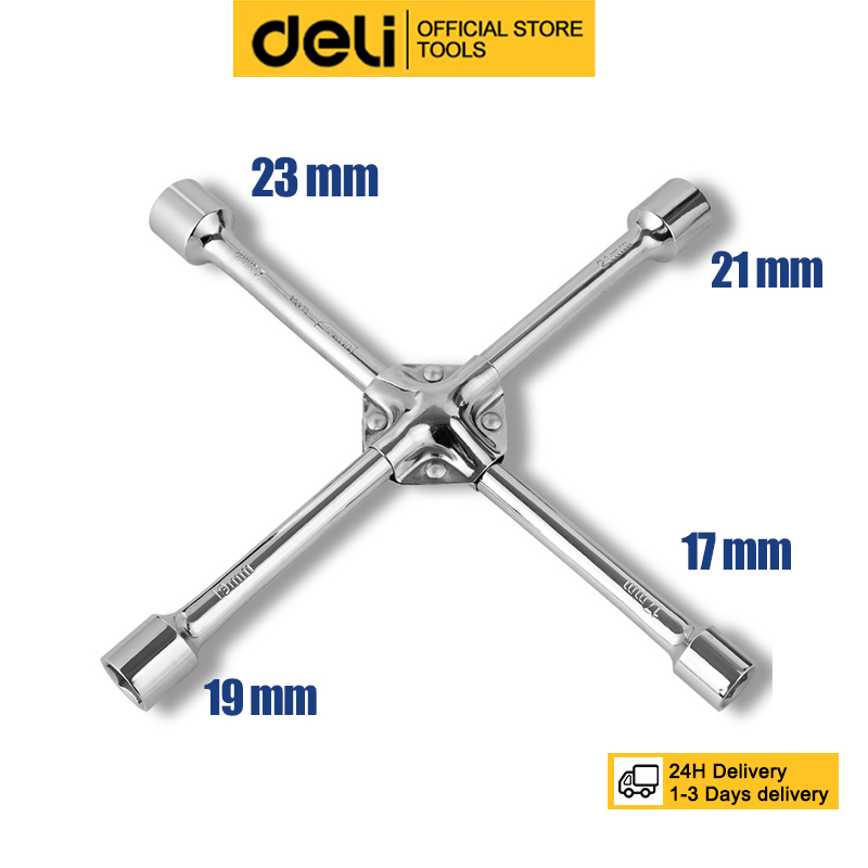 Deli Car Tire Cross Wrench 16"/14"(17X19X21X23mm) Super Alloy Chrome ...