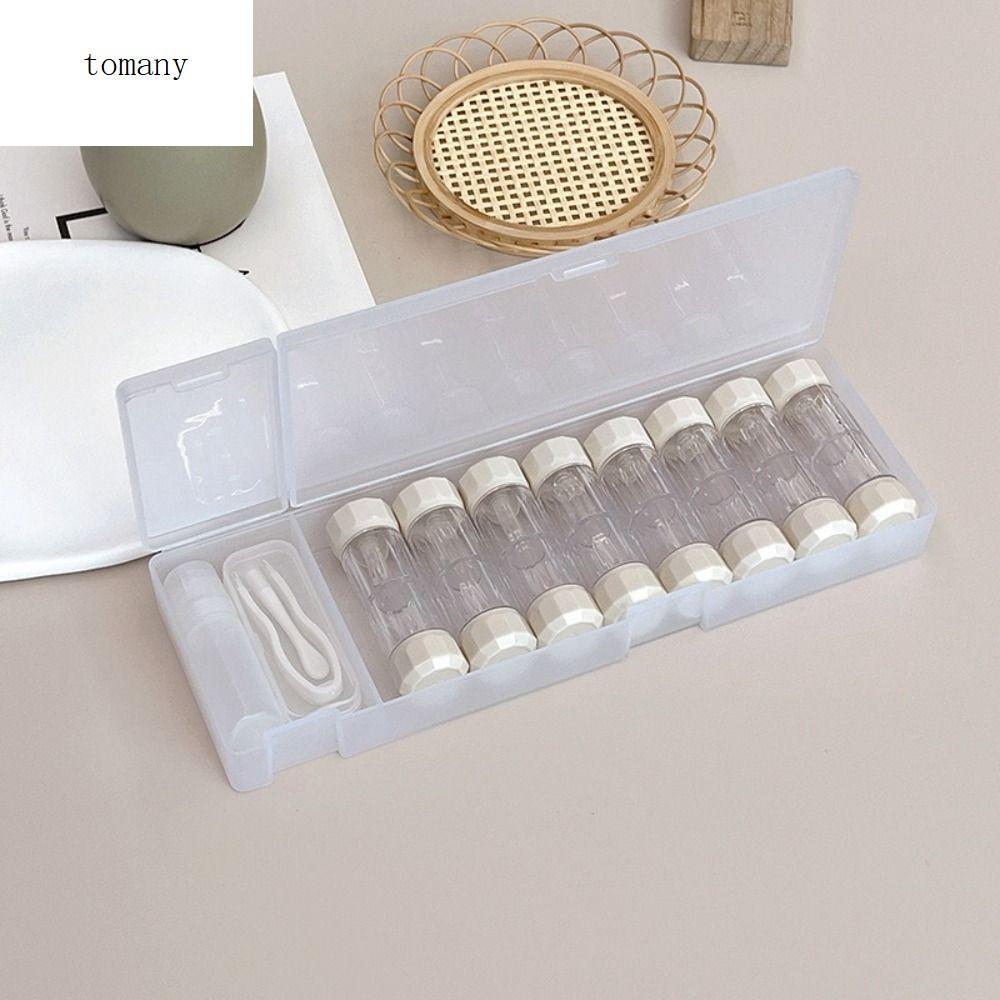 TOMANY 8 Pairs แบบพกพาได้ กล่องใส่คอนแทคเลนส์ 7สี ใสสะอาด ภาชนะใส่เลนส์ ...
