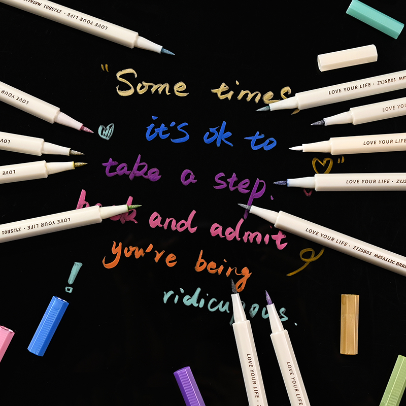 【Mega Sale】Pearlescent Paint Pen Student Acrylic Soft Pen Calligraphy ...