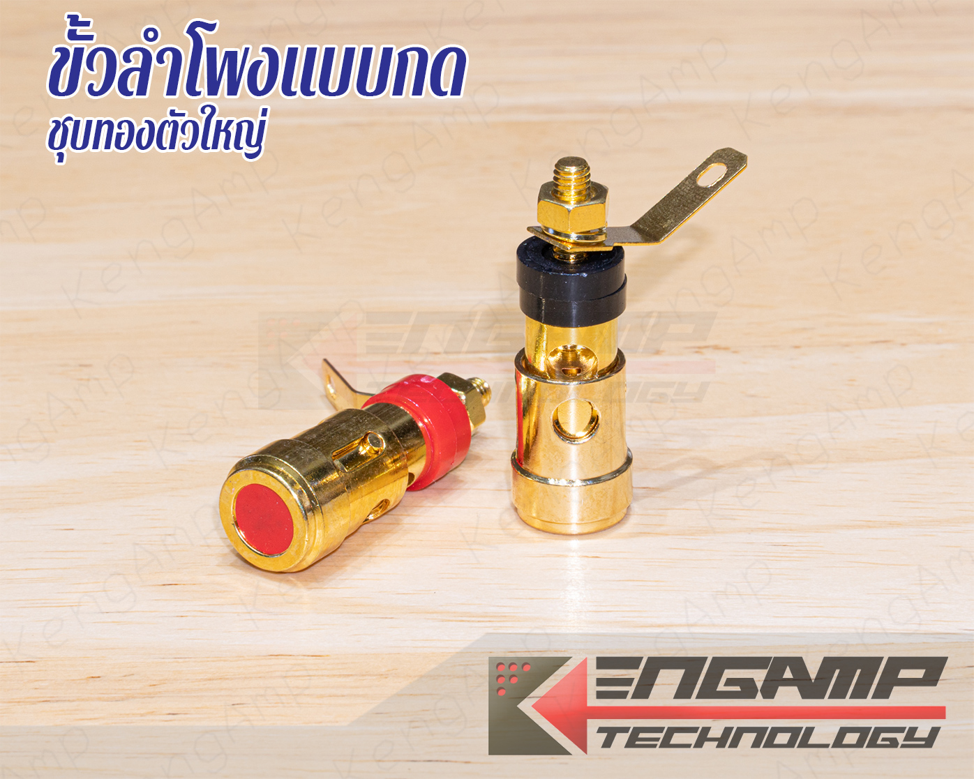 (1คู่) [PJ] ขั้วลำโพง แบบกด ชุบทองตัวใหญ่ | Lazada.co.th