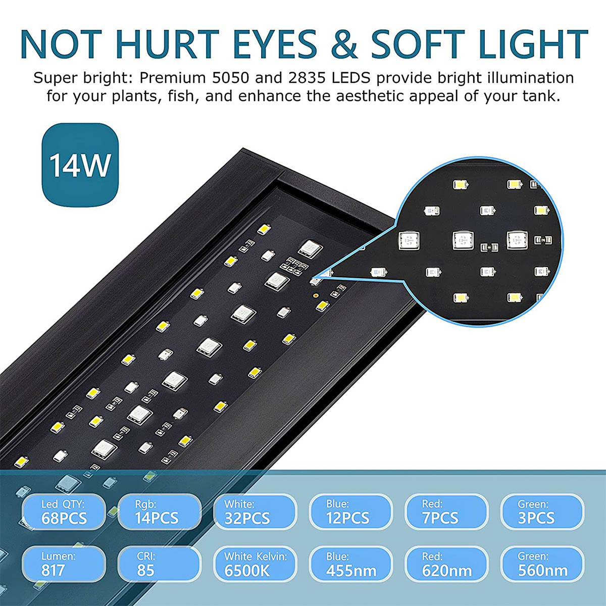 Hygger????Aquarium LED light HG-990 14w โคมไฟ LED aqua lamp plant light ...
