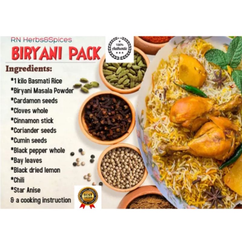 BIRYANI PACK (1Kls Basmati, Biryani Masala,Whole spices) | Lazada PH