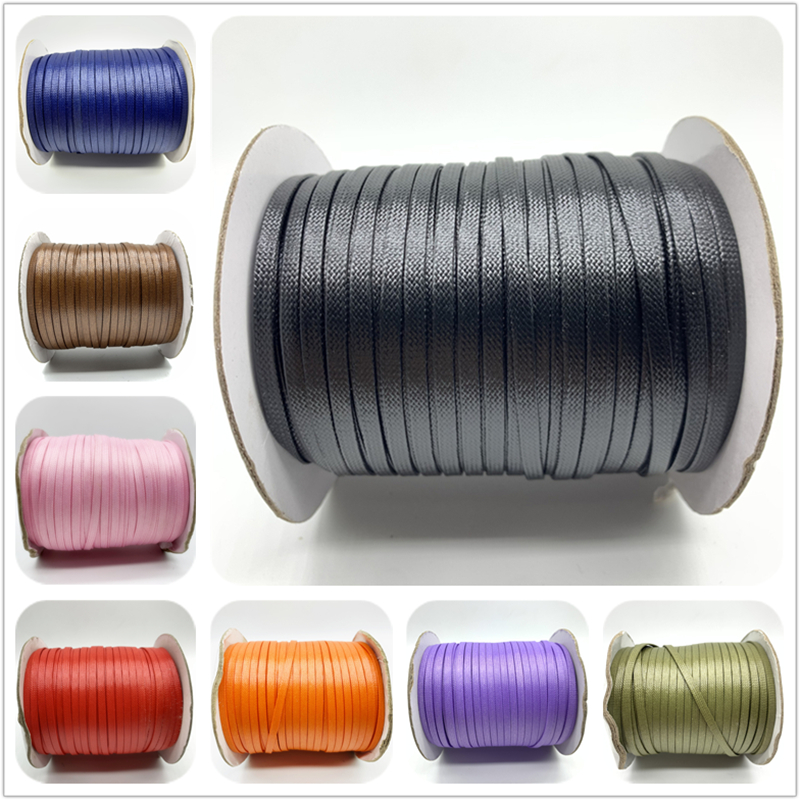 5yards/lot 4mm Flat Waxed Cord Rope Waxed Thread Cord String Strap Diy ...