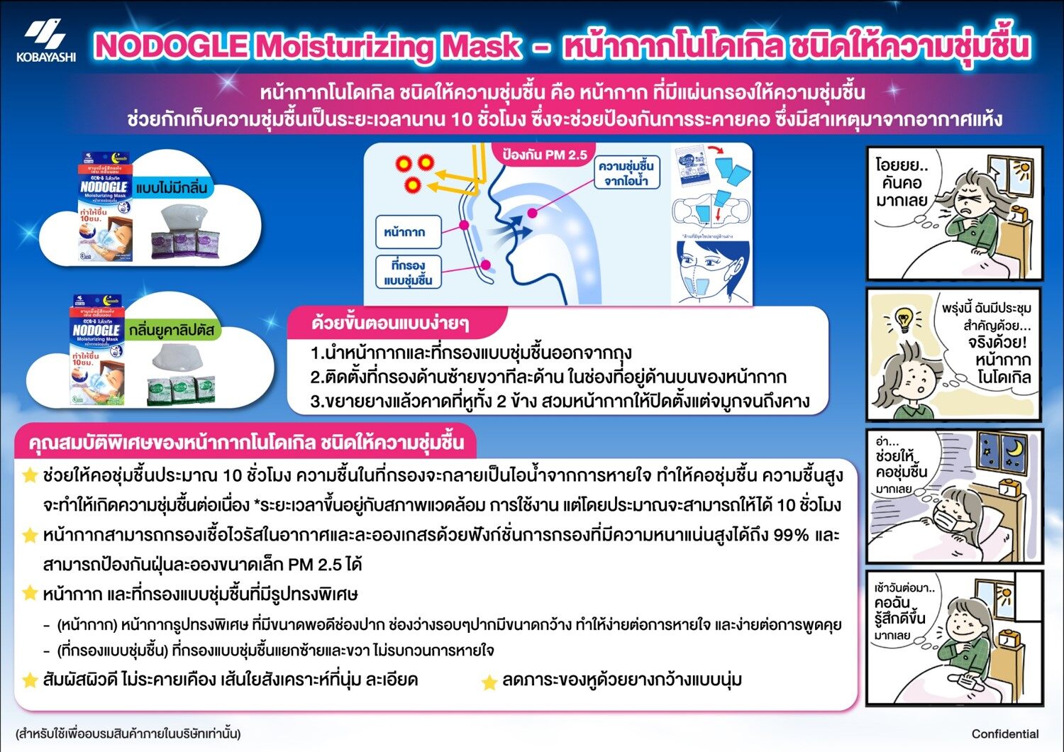 NODOGLE Moisturizing Mask โนโดเกิล หน้ากากชนิดชุ่มชื้น **มี 2 แบบให้ ...