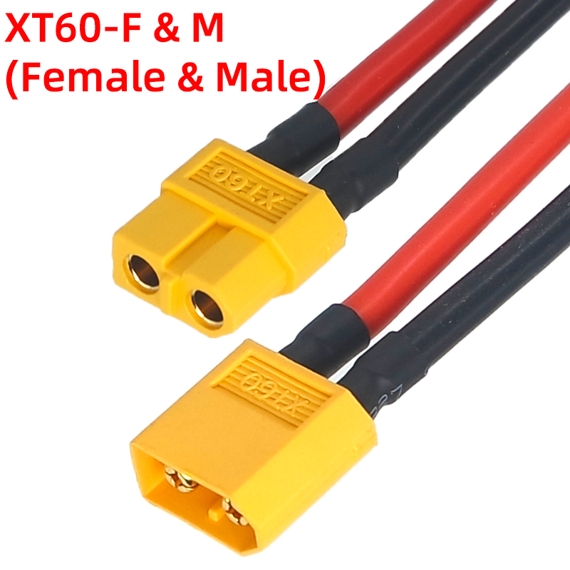 Amass Xt60 Connector Female/male With 10/20/30/40/50cm Length 14/12awg ...