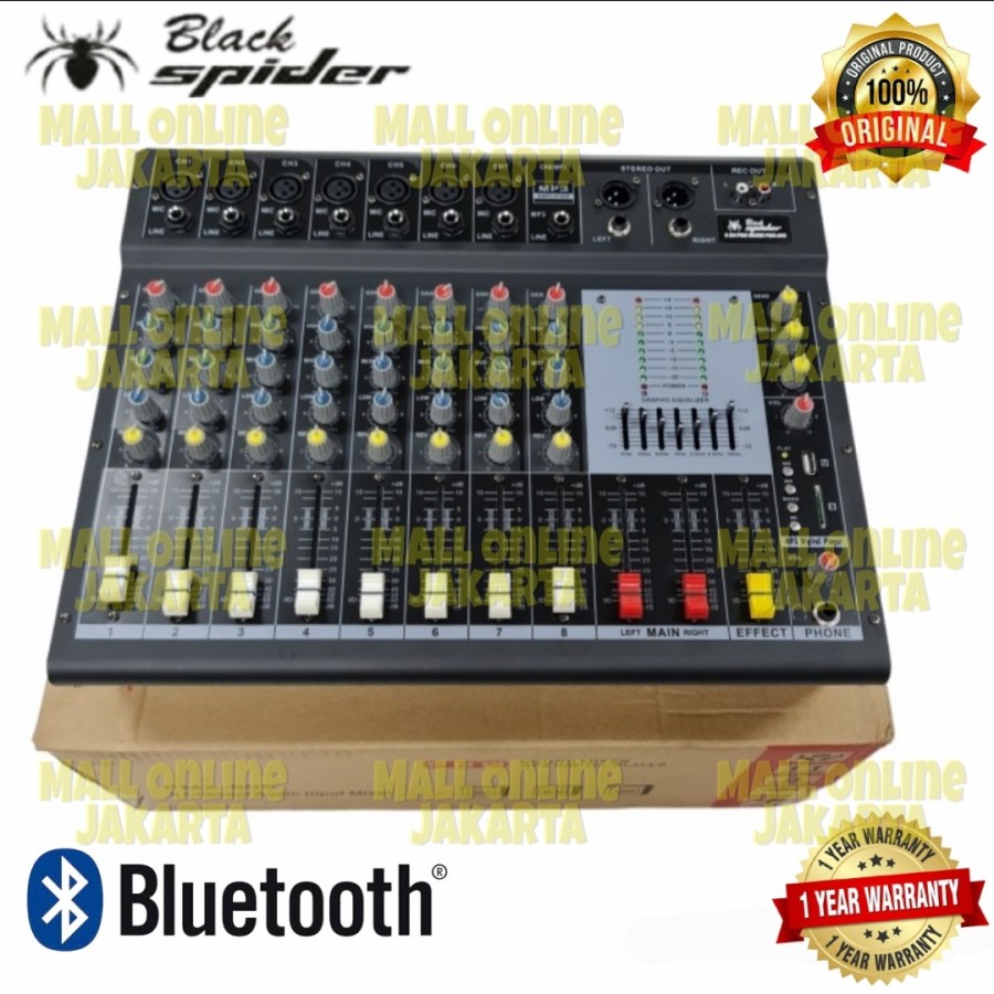 Power mixer 8 channel full mono blackspider pmx805 original pmx 805 ...