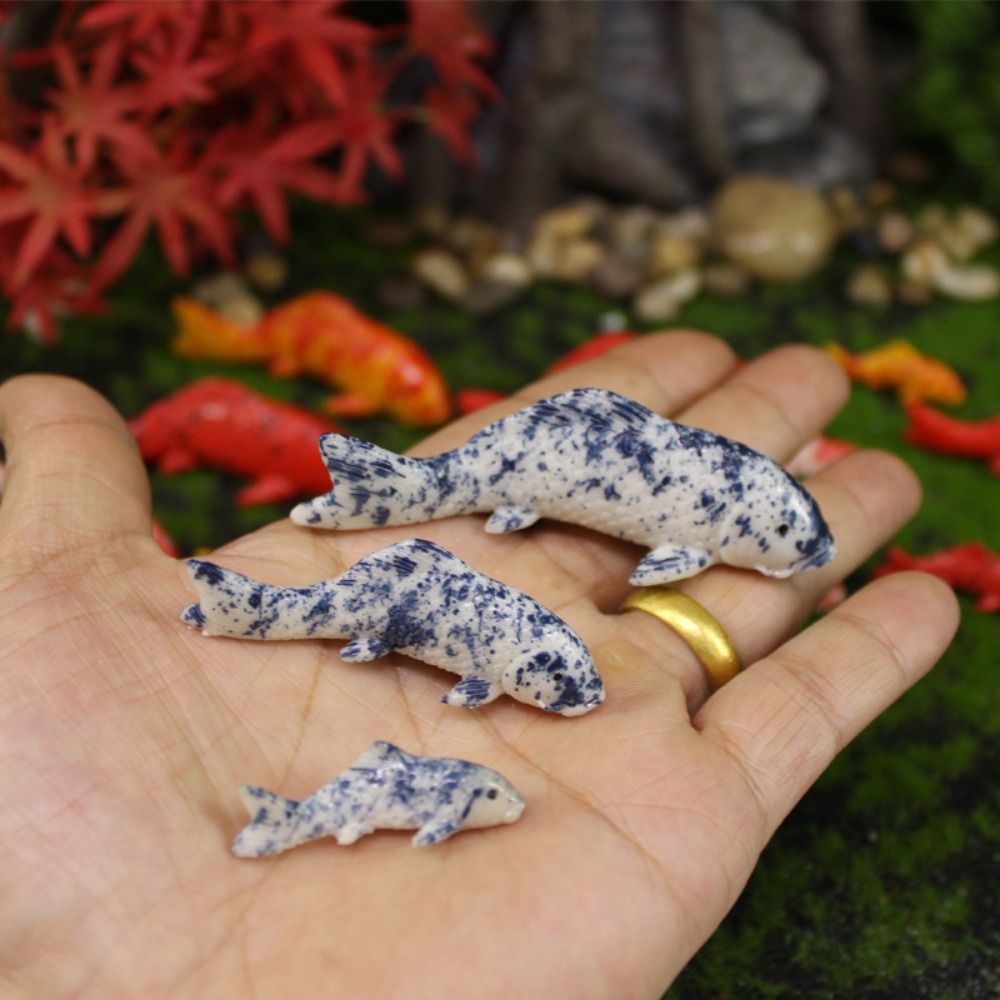 Party Supplies Cartoon Mini Koi Fish Ornament Simulation Resin Crafts ...