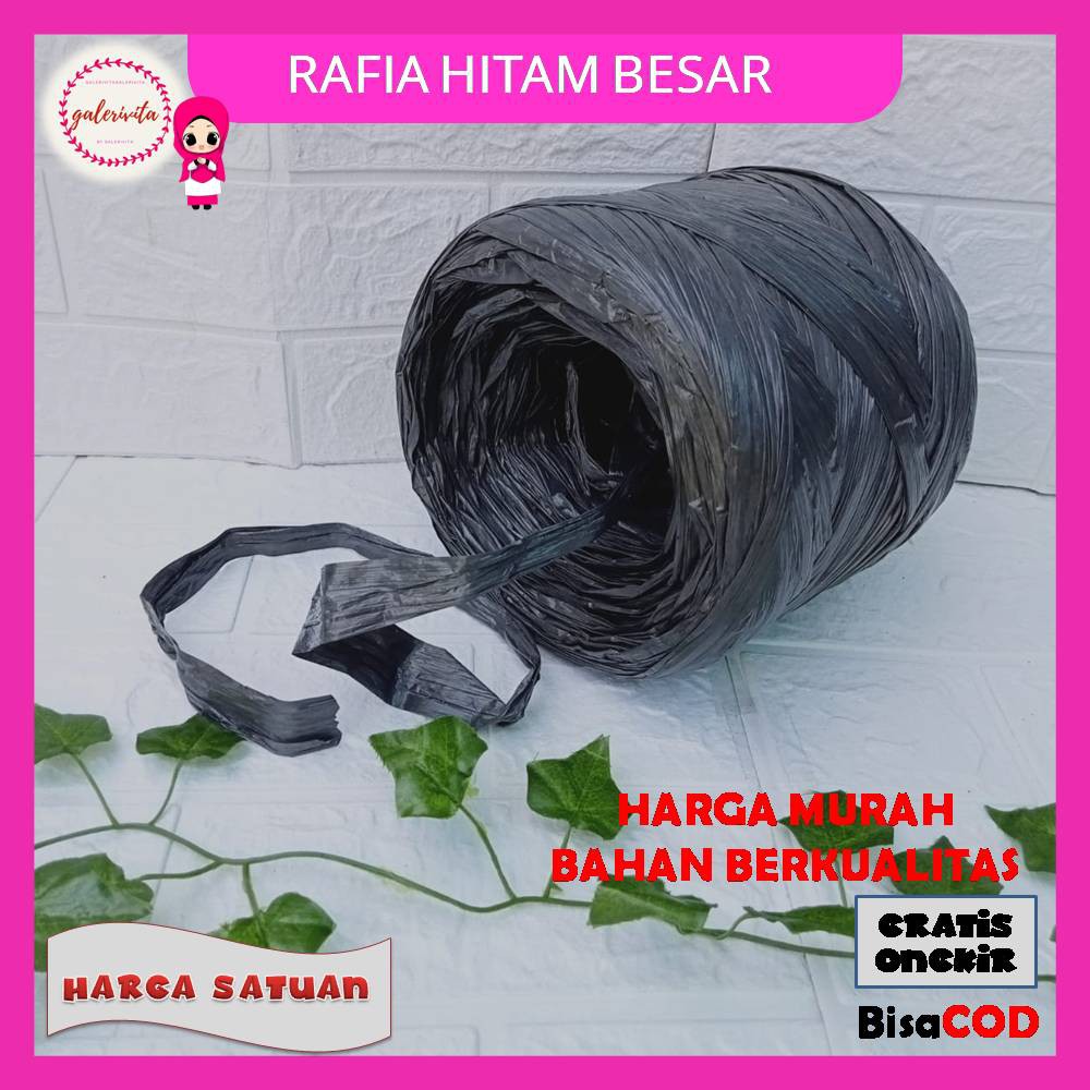 Tali Rafia Hitam Besar / Tali Plastik Rapia / Tali Rafia Gulungan Besar ...