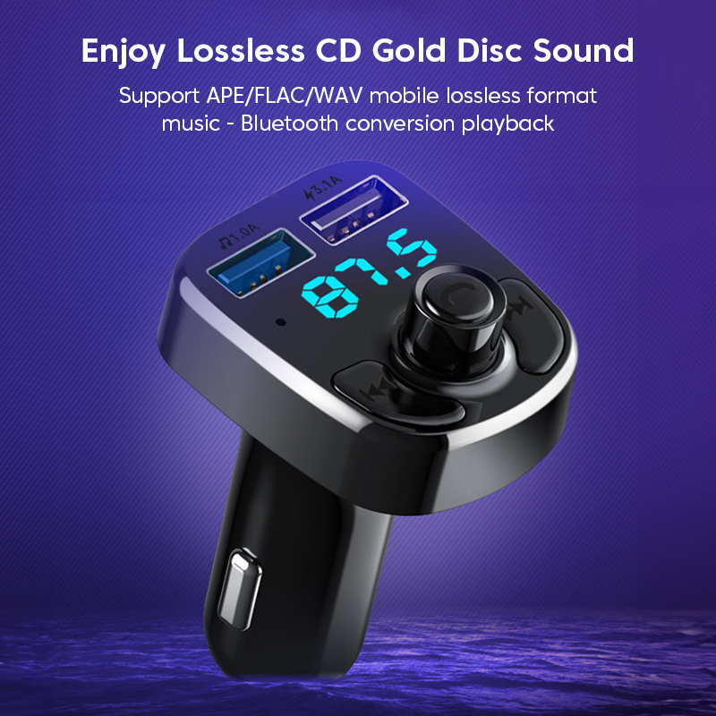 Car Bluetooth Mp3 Player Dual USB Car Charger USB Flash Drive Audio ...