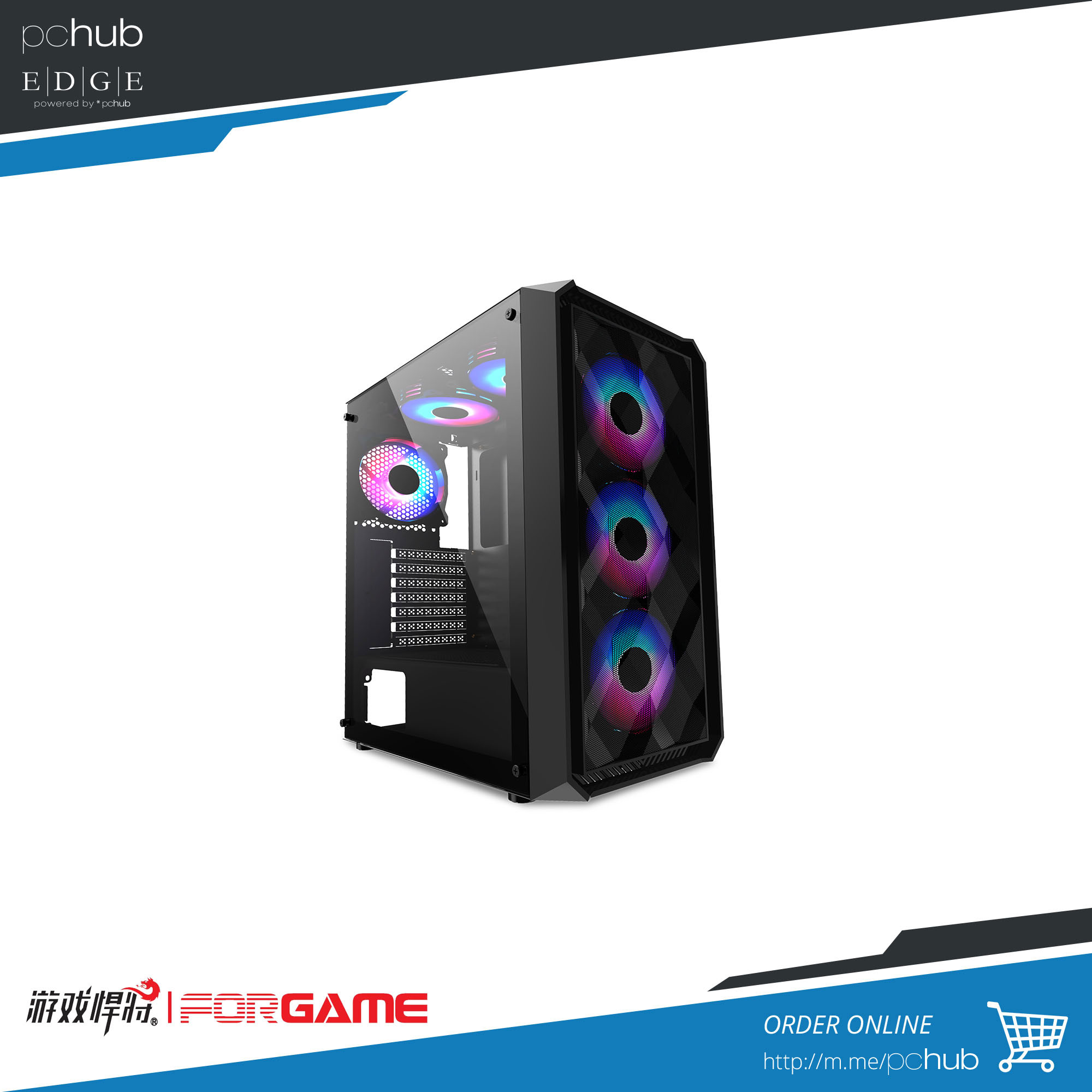 PChub | IForgame Kiryu H2 TG, Black, ATX, 4x120mm Rainbow, Pn: H2 ...
