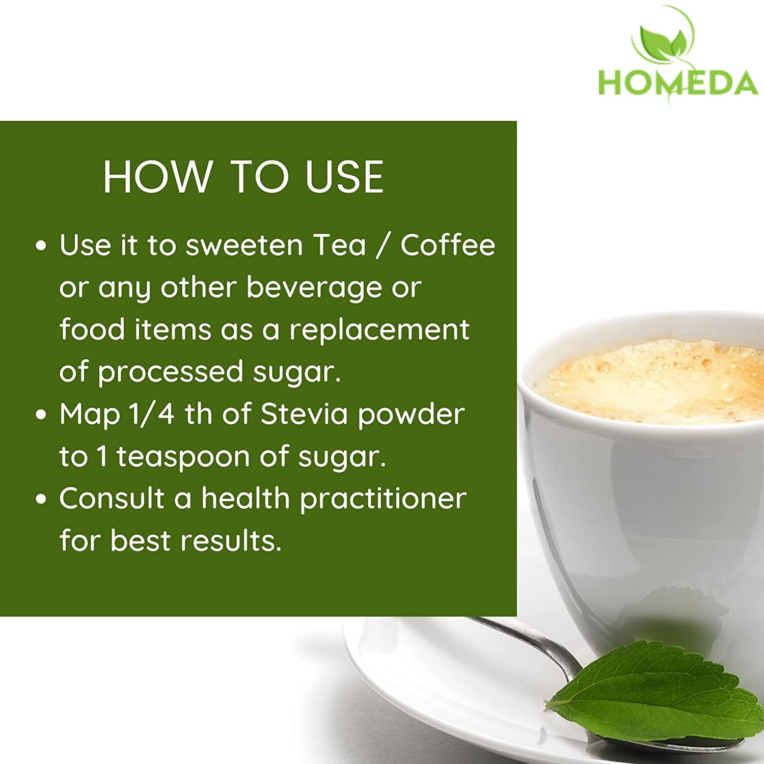 Homeda Stevia Powder (500 Grams / 0.5Kg) - Organic Stevia Sugar Free ...