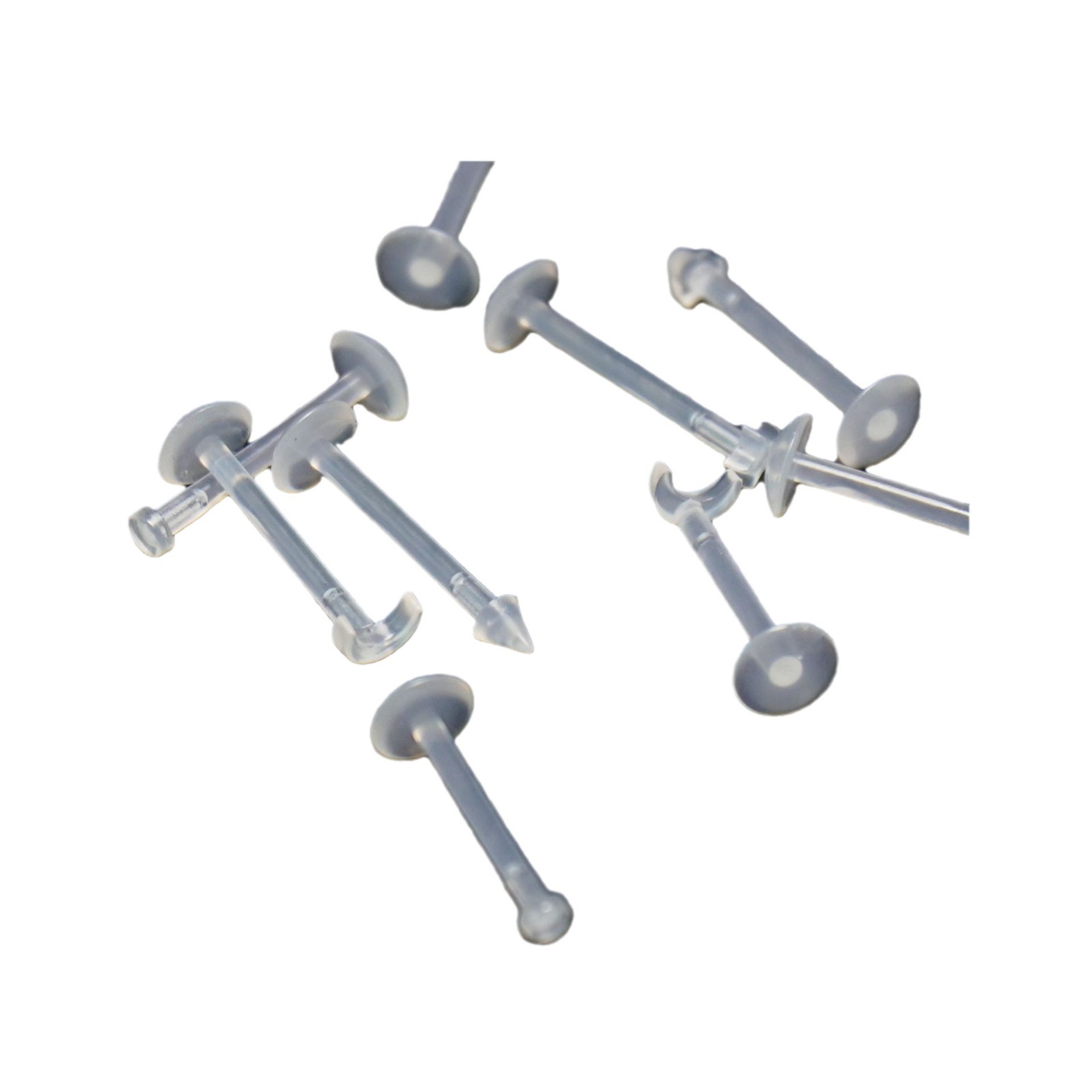 Transparent Lip Nail Pin Invisible Acrylic Straight Lip Nail UV Ear ...