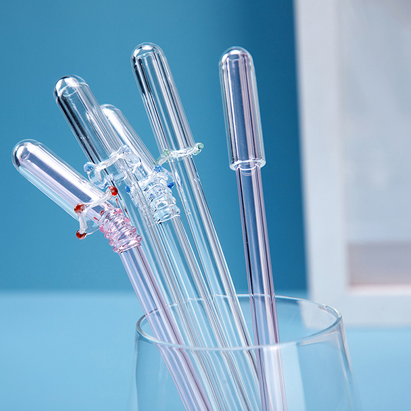 Glass Straw Tips Cover Reusable Drinking Straw Tips Cap Clear Lids Dust ...