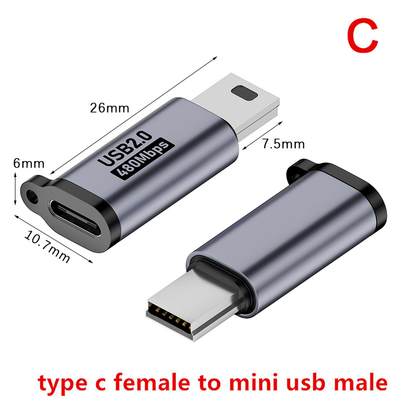 Usb-C To Micro USB Mini USB Adapter Type-C Female To Micro Usb Male ...
