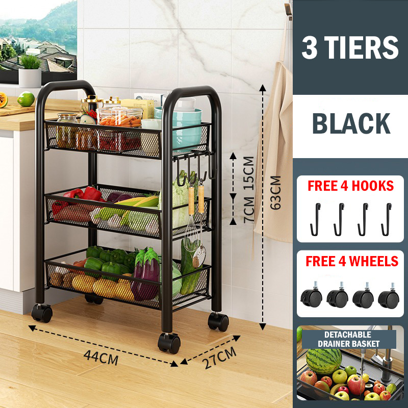 Multi-Functional Kitchen Storage Trolley, Kitchen Storage Rolling ...