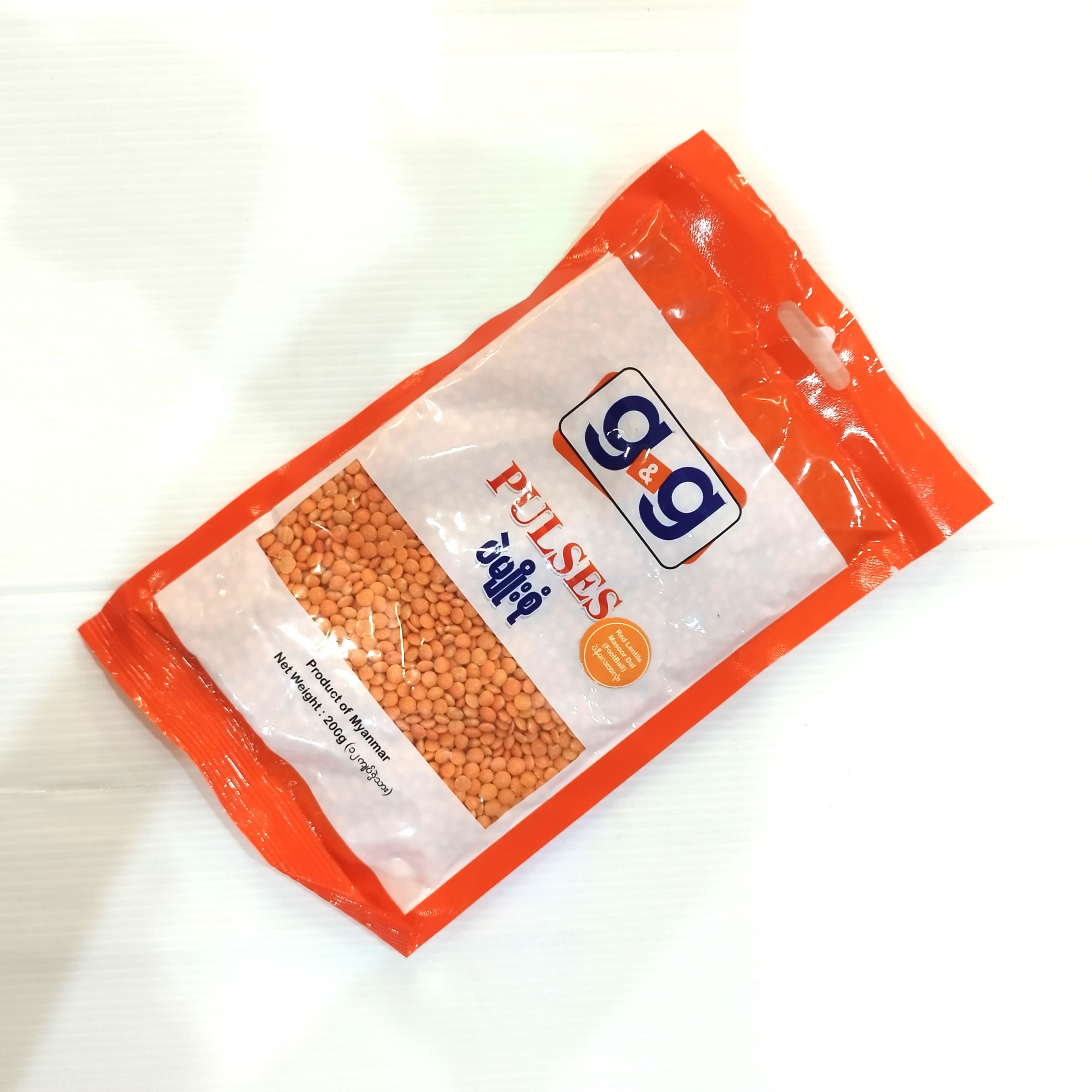 G&G Red Lentils Masoor Dal (FootBall) 200g | Shop.com.mm