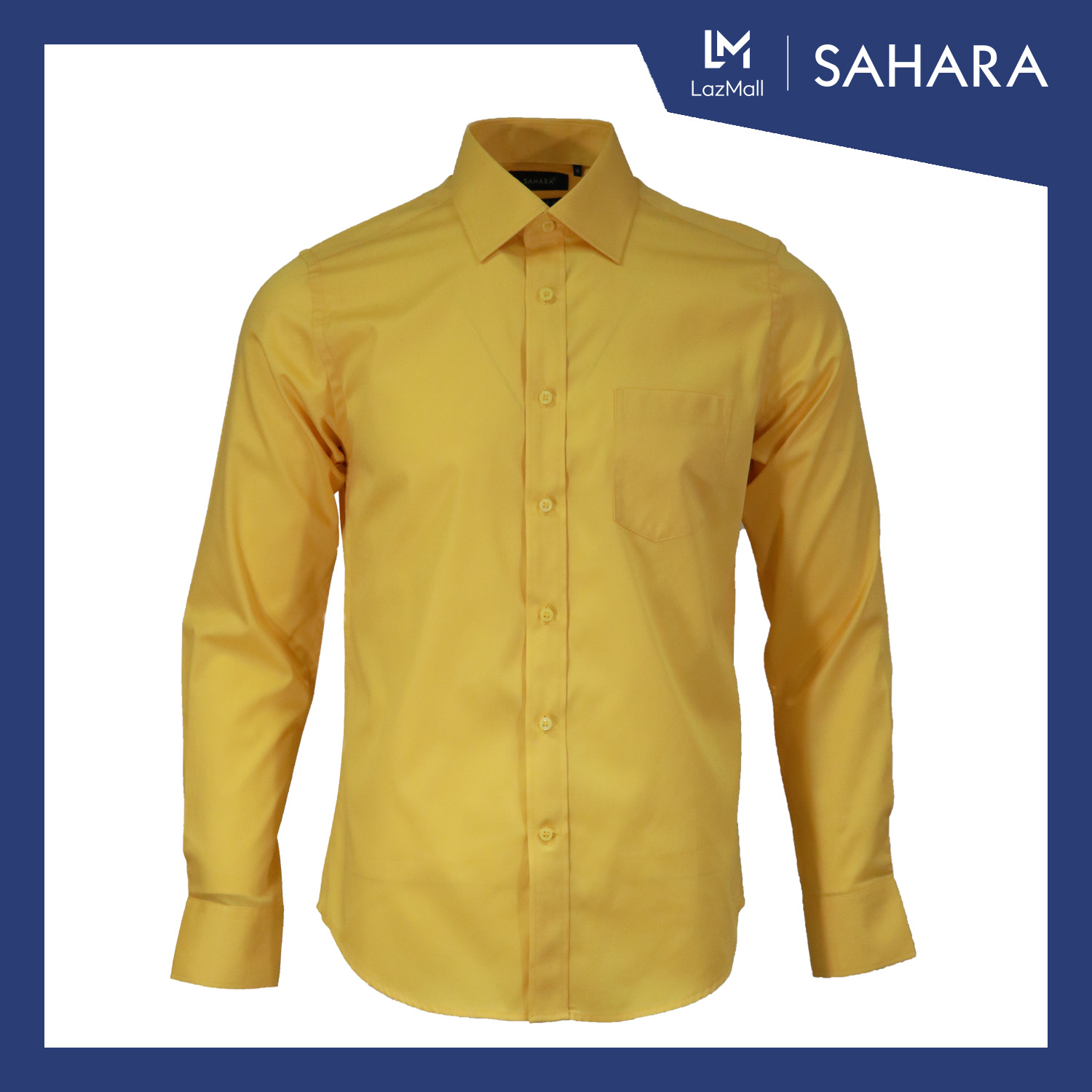 Sahara Men's Slim Fit Plain Long Sleeve Shirt w/ Widespread Collar ...