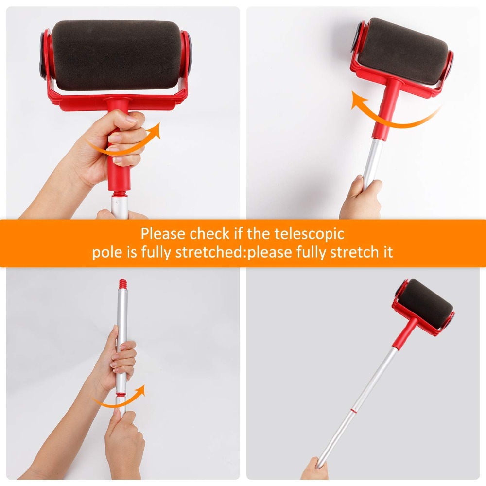 NEW 【Satisfaction guarantee】9pcs Seamless Paint Runner Pro Roller Brush ...